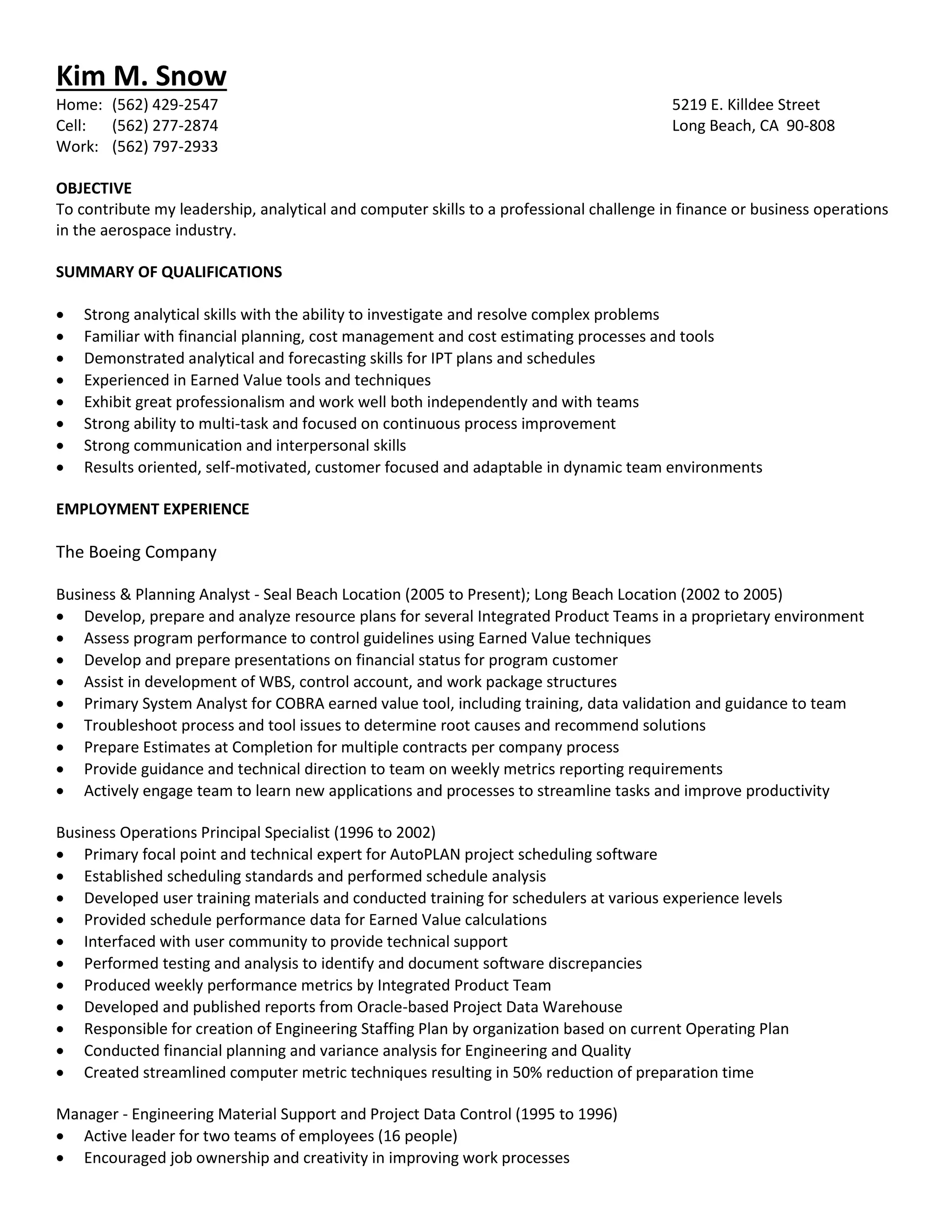Snow Resume | PDF