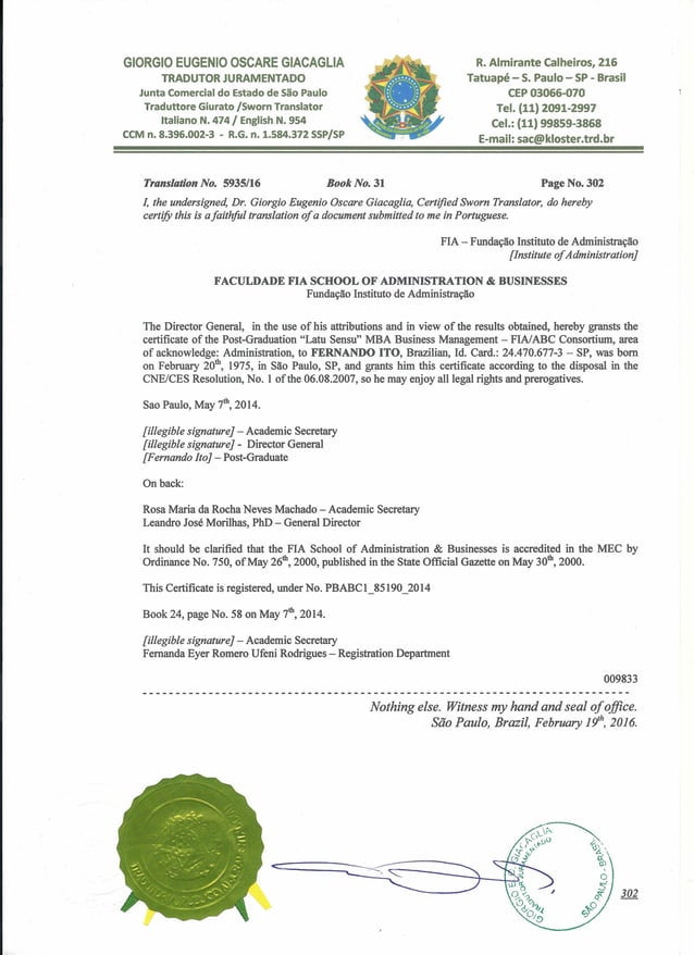 2961110 - FIA - Certification | PDF | Business | Business and Finance