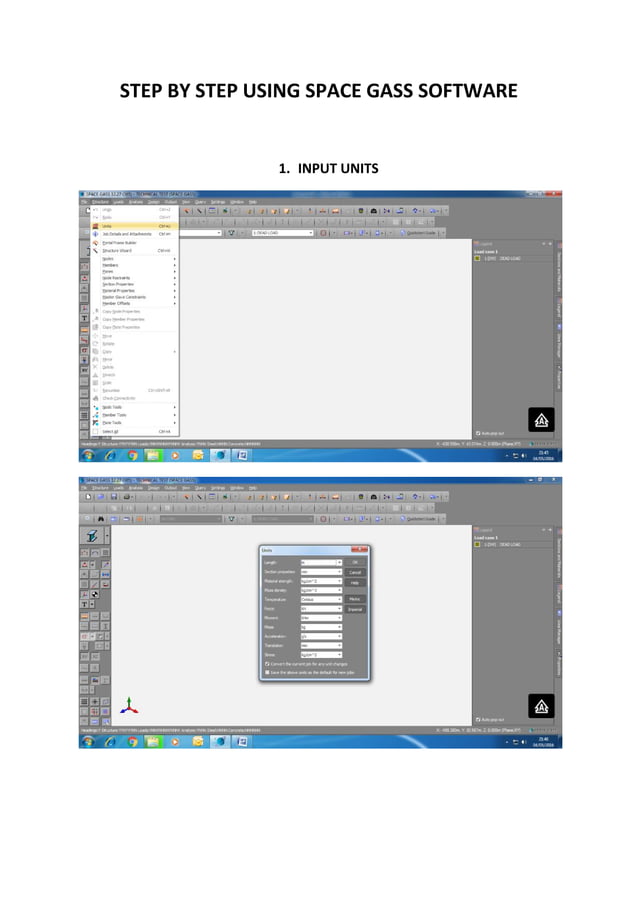 STEP BY STEP USING SPACE GASS DESIGN PLATFORM | PDF