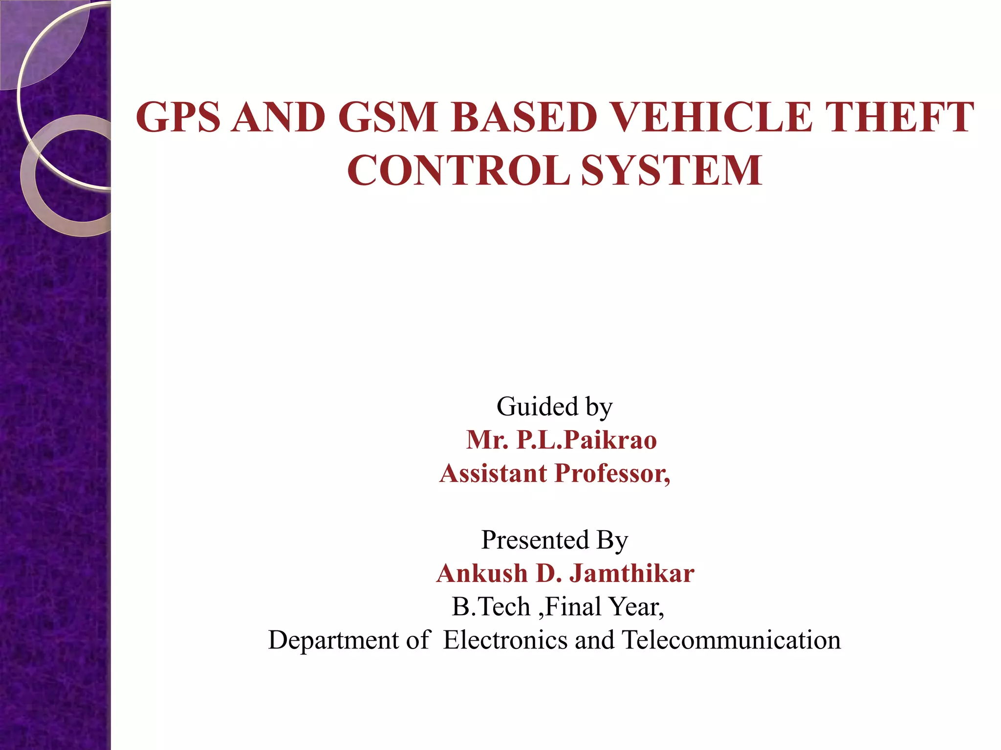 Vehicle Theft control system | PDF