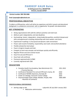 Pardeep Bains's resume | DOCX | Careers