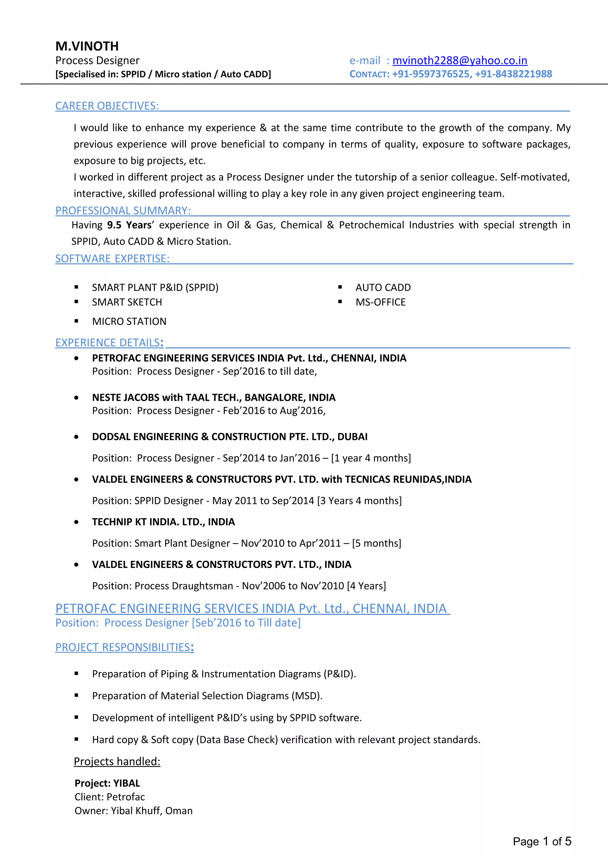 VINOTH MURUGESAN(Process SPPID Designer) | DOC