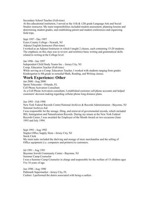 Arjune Marcel Samlall Detailed Resume 2016 | PDF