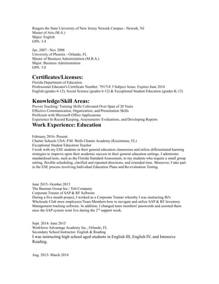 Arjune Marcel Samlall Detailed Resume 2016 | PDF