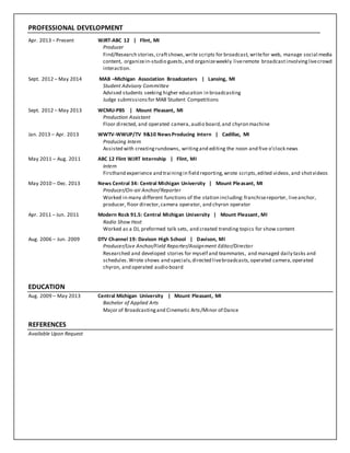 Resume - Erin Riha | DOCX | Public Radio | Talk Radio