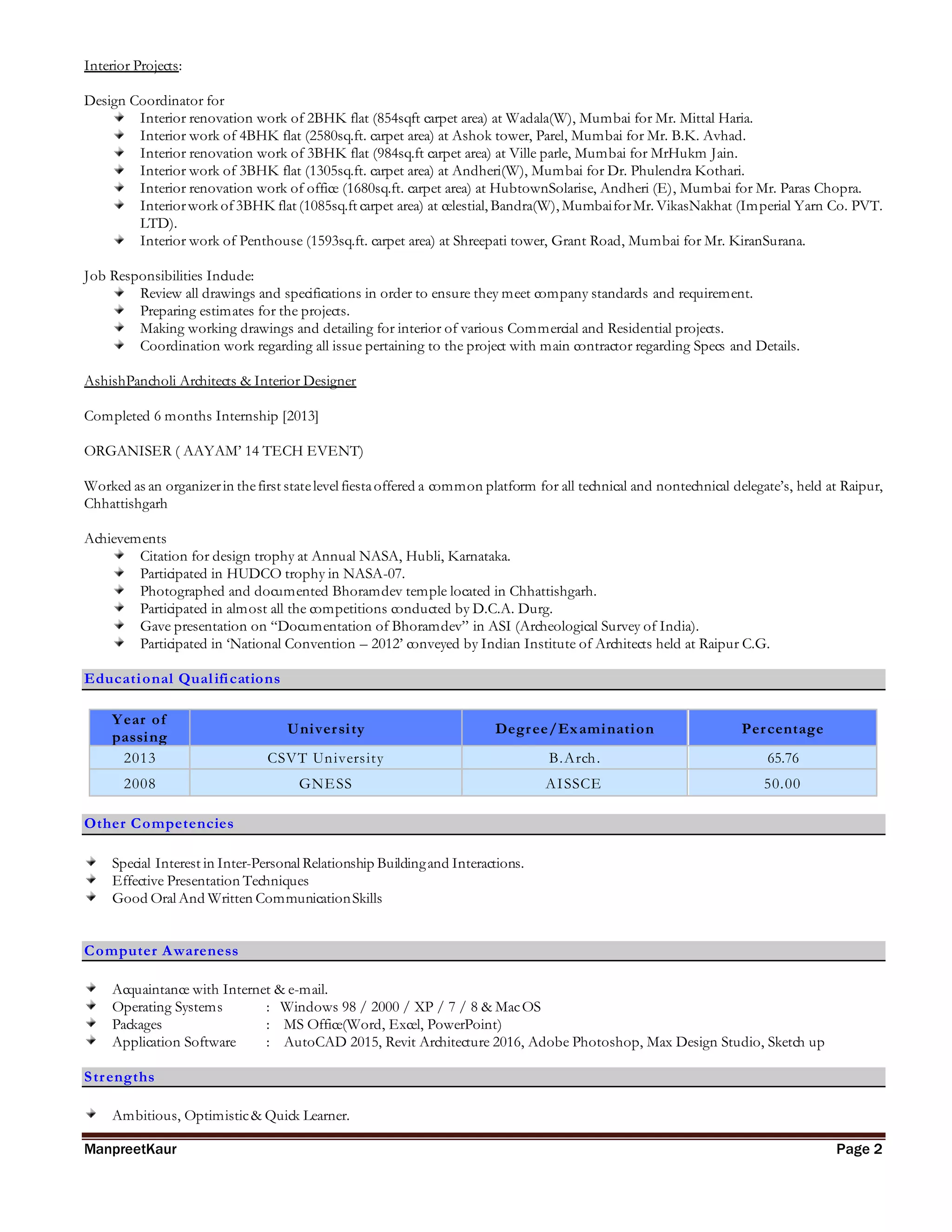 150117 - Manpreet Kaur - CV | PDF