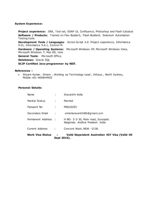 Sravanthi Kolla Resume | PDF