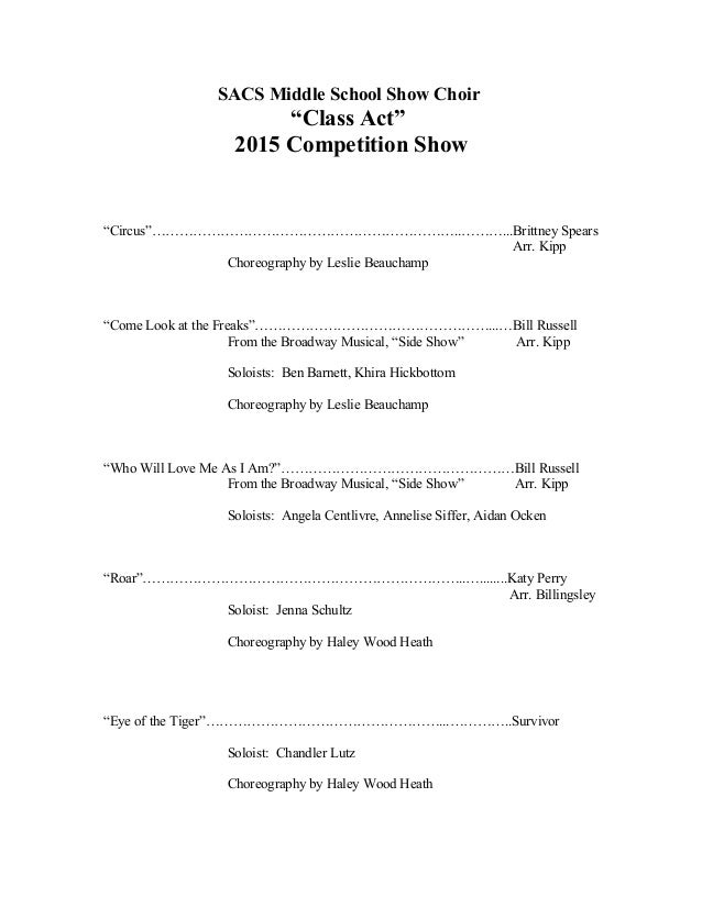 Church Musical Program Outline