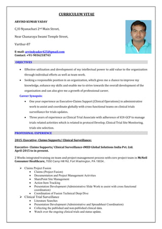 Arvind CV | PDF