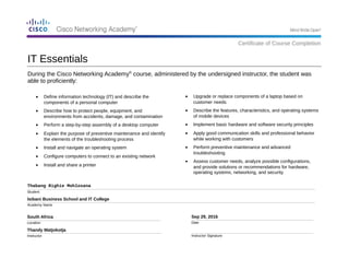 I.T ESSENTIAL CERTIFICATE | PDF