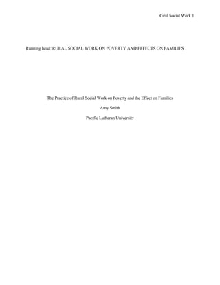 The Practice of Rural Social Work on Poverty and the Effect on Families ...
