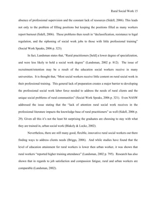 The Practice of Rural Social Work on Poverty and the Effect on Families ...