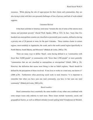 The Practice of Rural Social Work on Poverty and the Effect on Families ...