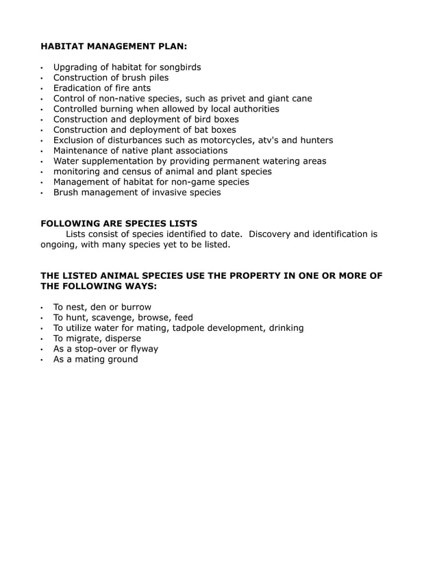 Rainbow Valley Wildlife Plan | PDF