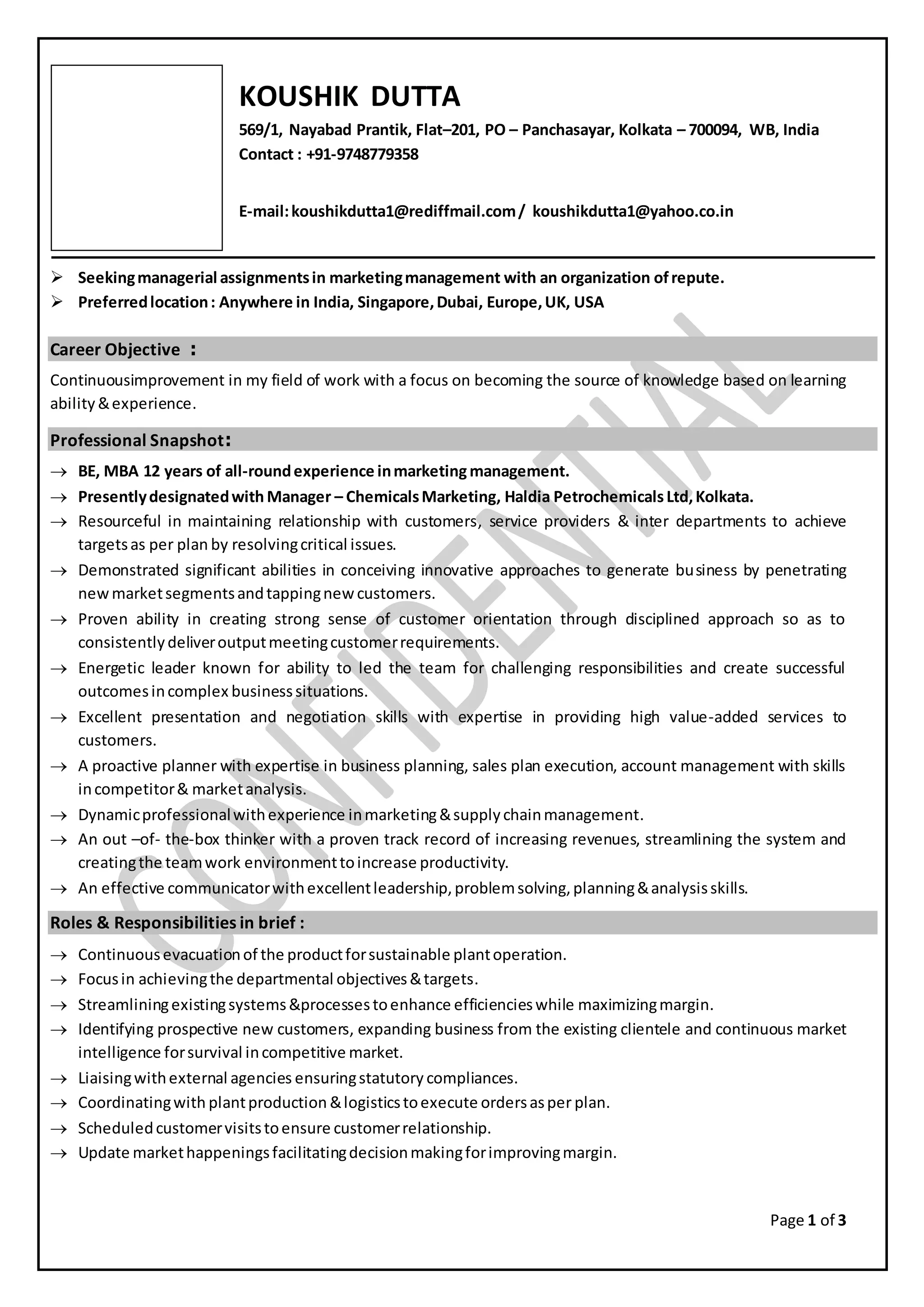 Koushik Dutta Cv Copy Pdf