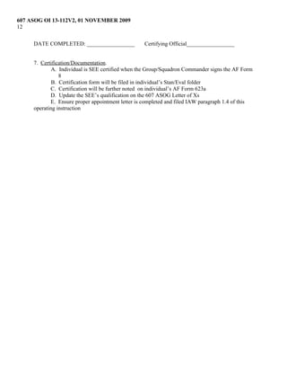 Expired 607 ASOG Standards & Evaluation Program | PDF