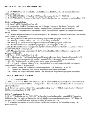 Expired 607 ASOG Standards & Evaluation Program | PDF