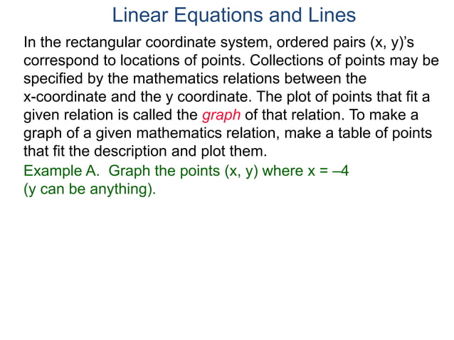 57 graphing lines from linear equations | PPT