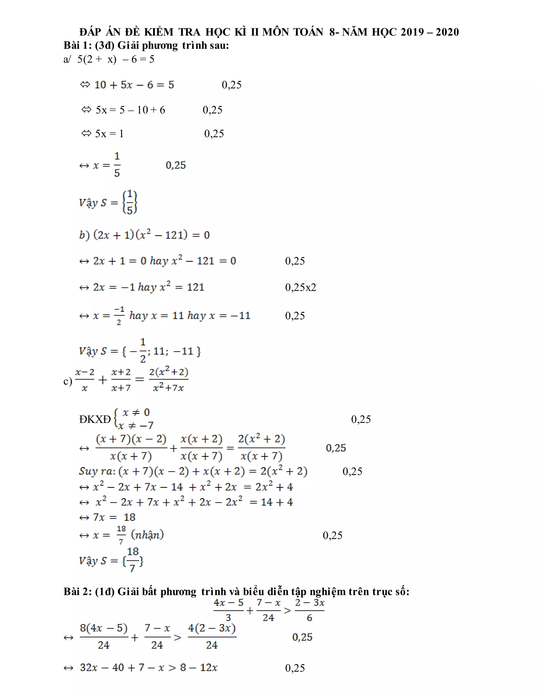 Đề Thi HK2 Toán 8 - THCS Phạm Văn Chiêu | DOC