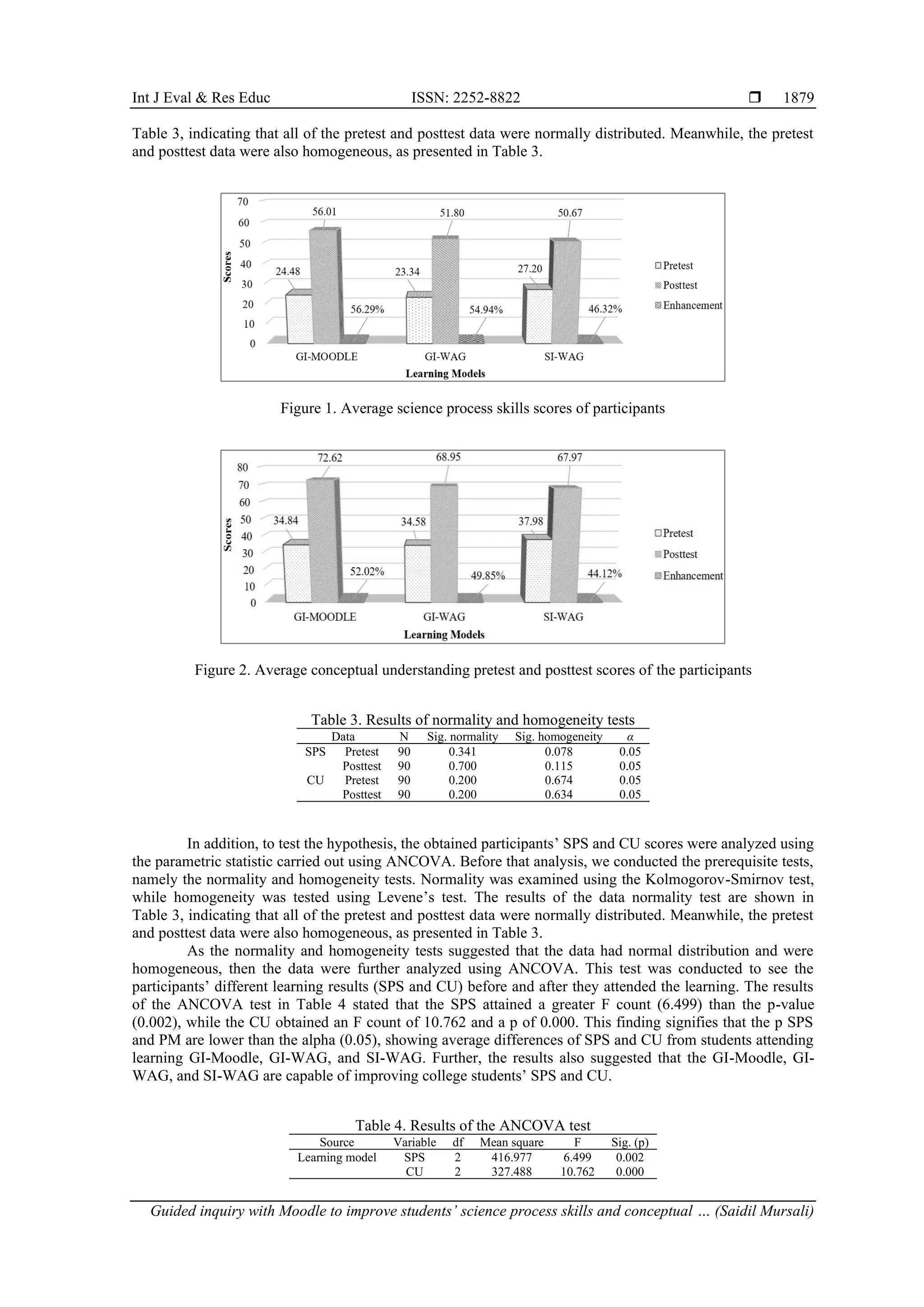 Guided inquiry with Moodle to improve students’ science process skills ...