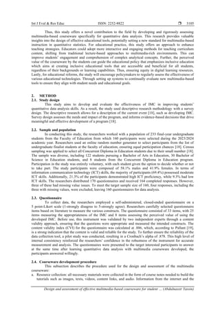 Design and assessment of effective multimedia-based courseware for student quantitative data ...