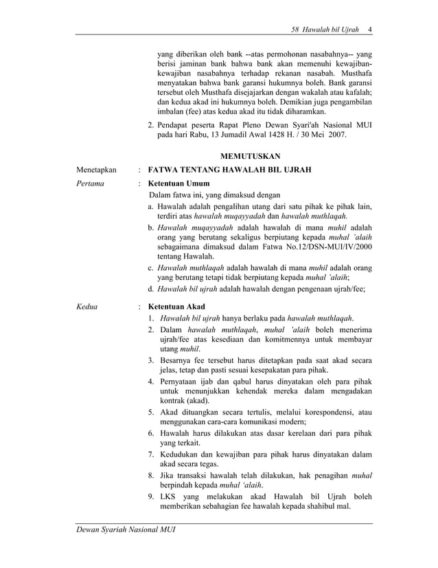 58 hawalah bil-ujrah | PDF