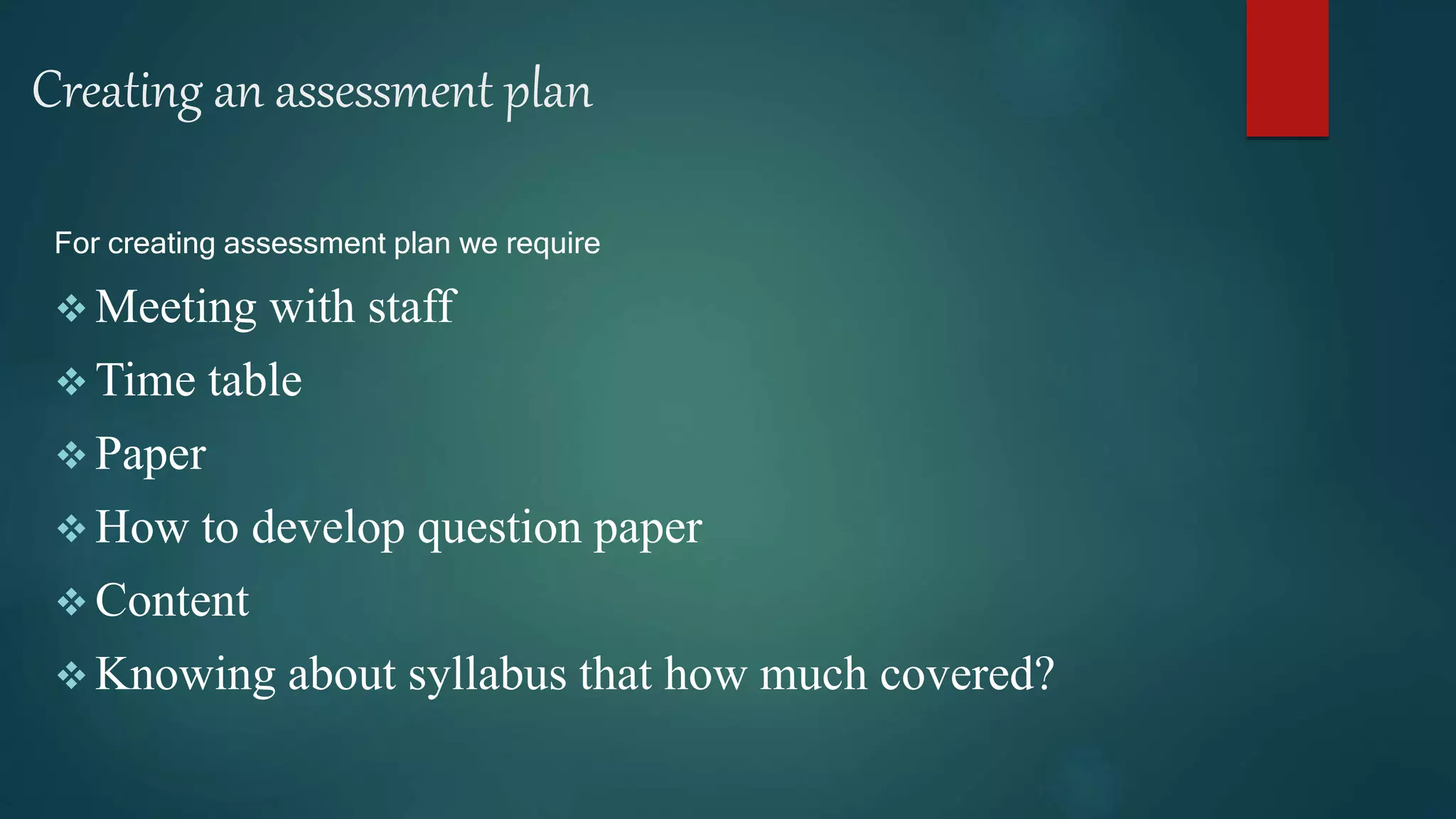 Planning for Assessment | PPT