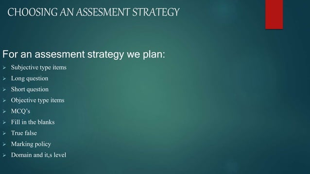 Planning for Assessment | PPT