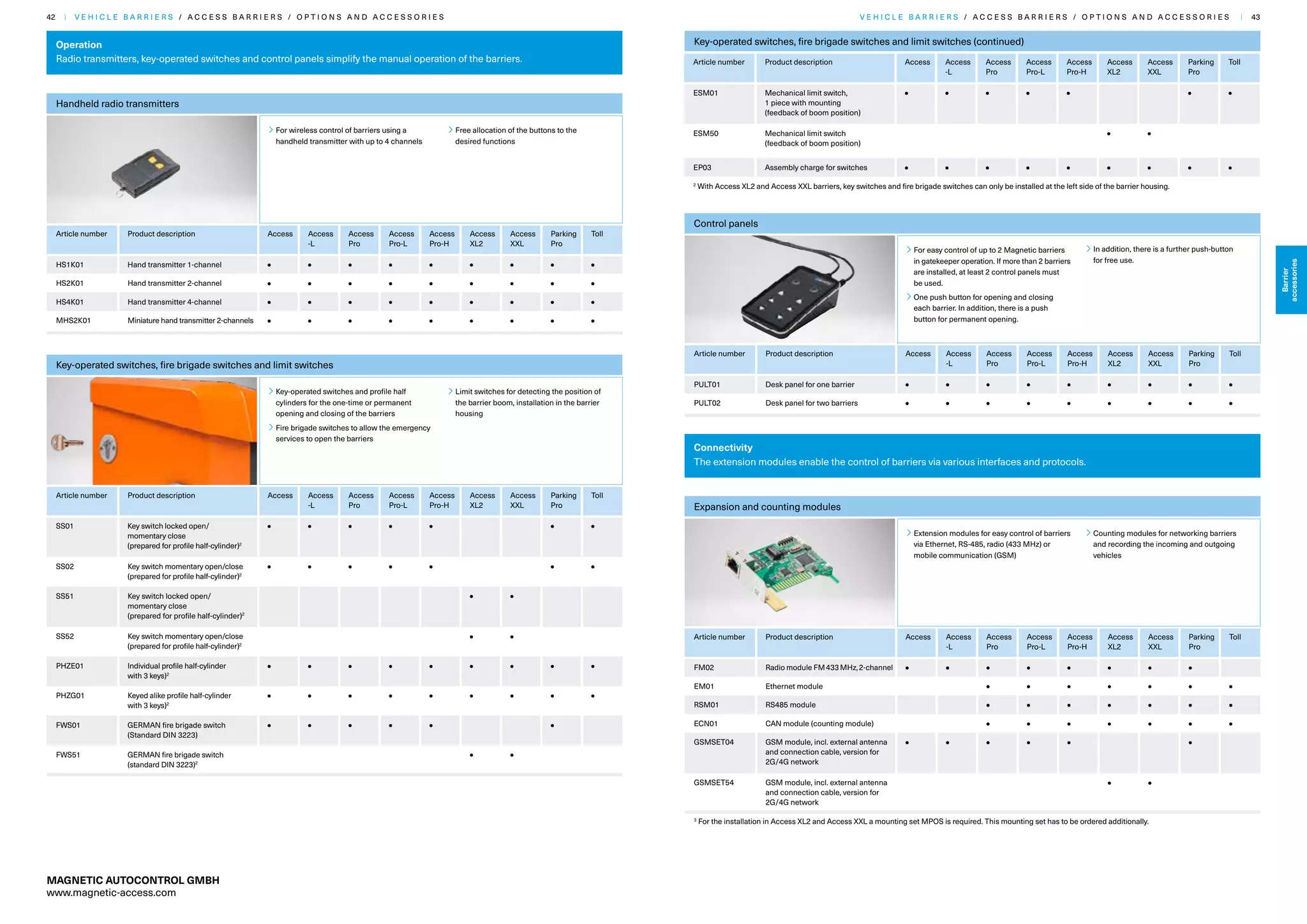 Magnetic AutoControl vehicle gate barriers | PDF
