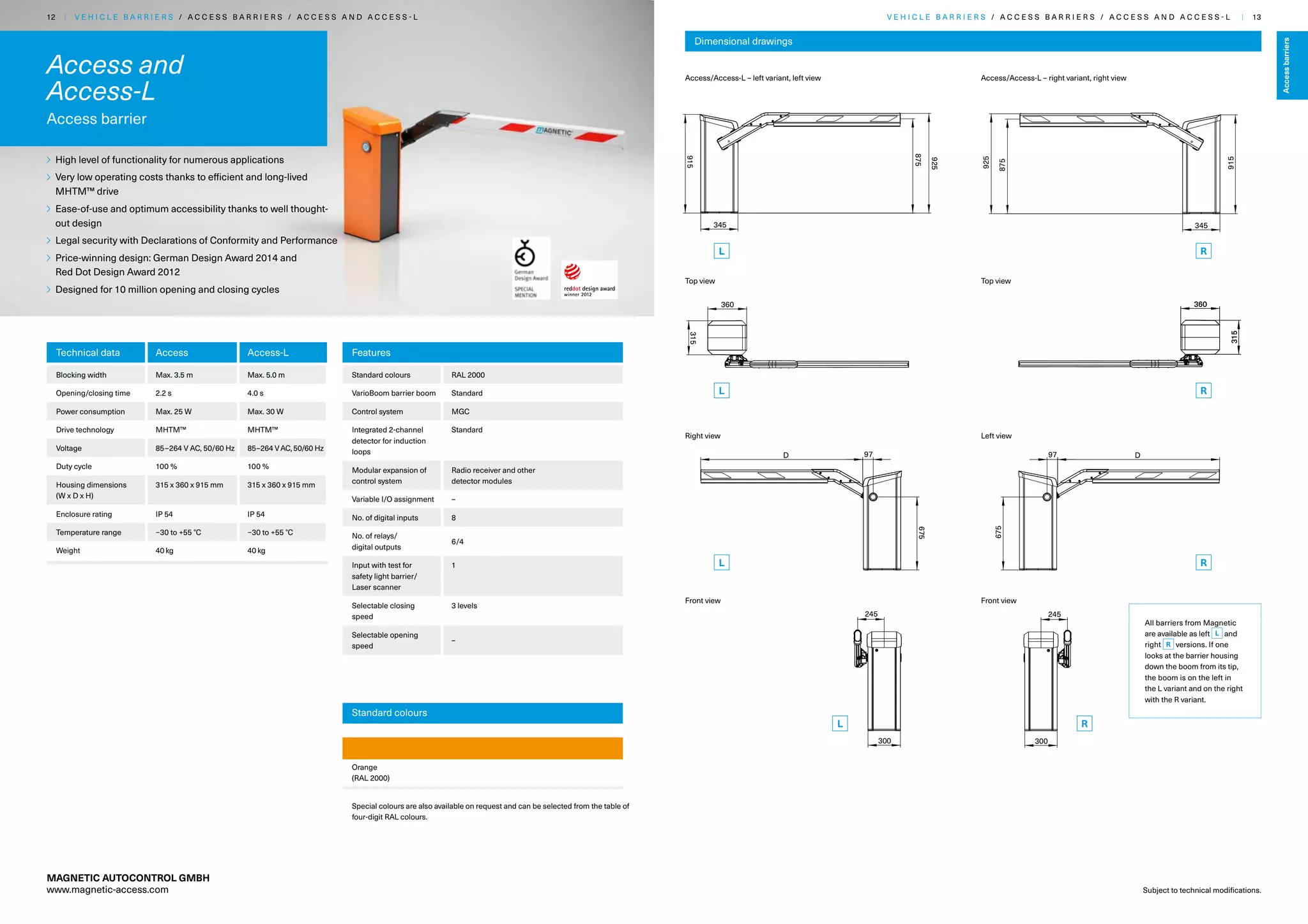 Magnetic AutoControl vehicle gate barriers | PDF