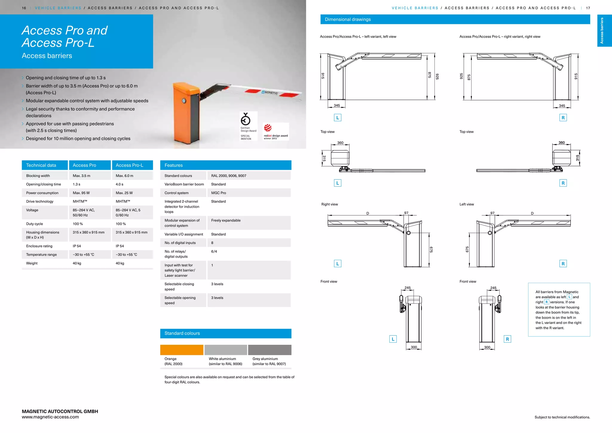 Magnetic AutoControl vehicle gate barriers | PDF