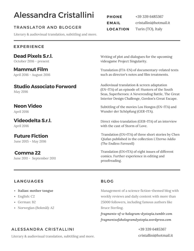 Alessandra Cristallini_CV_EN | PDF | Screenwriting | Content Production