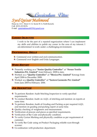 QAISAR CV | DOCX