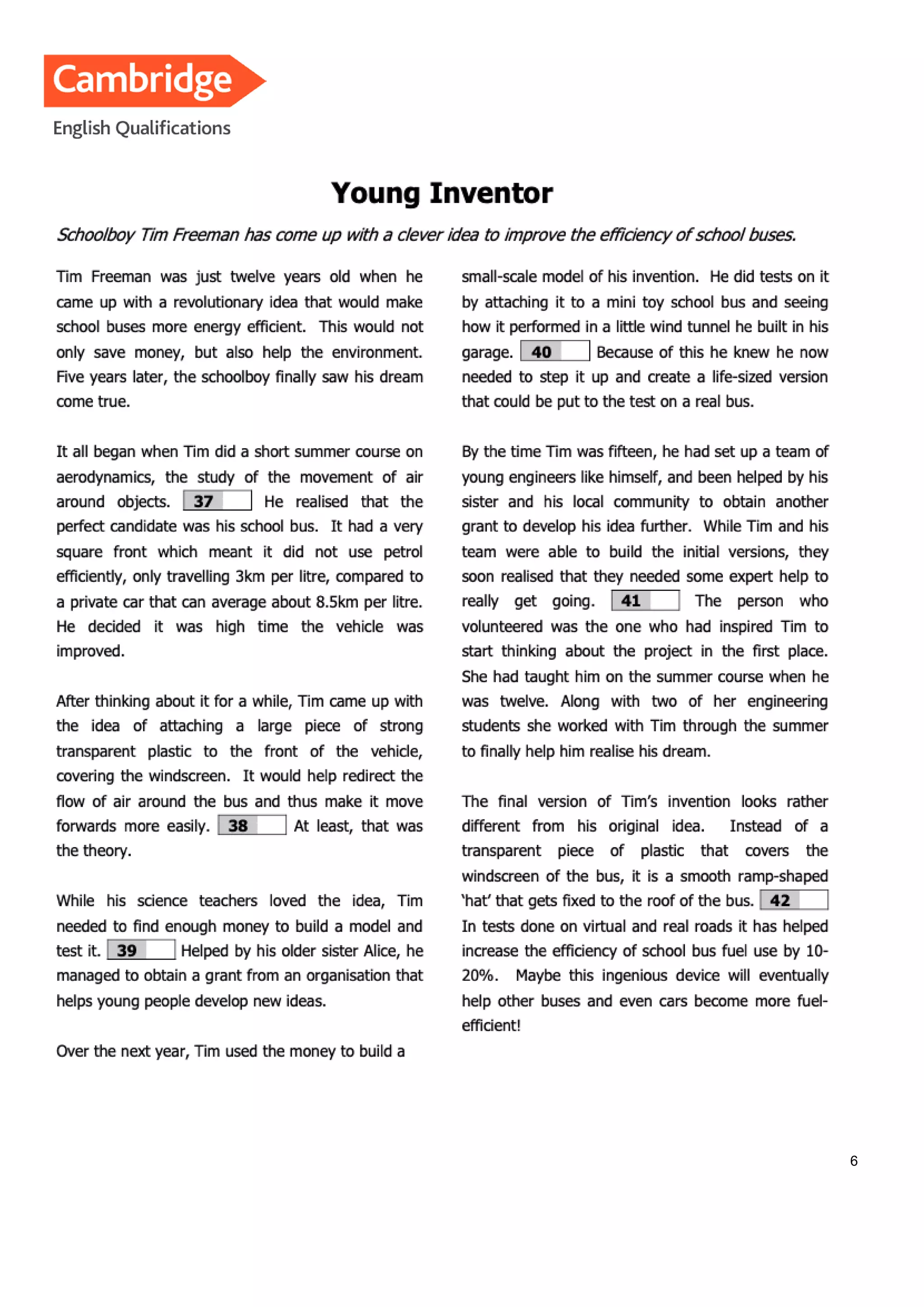 fce reading and use part 6 | PDF