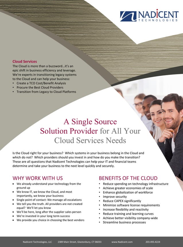Nadicent_Cloud_Brochure | PDF | Cloud Computing | Internet