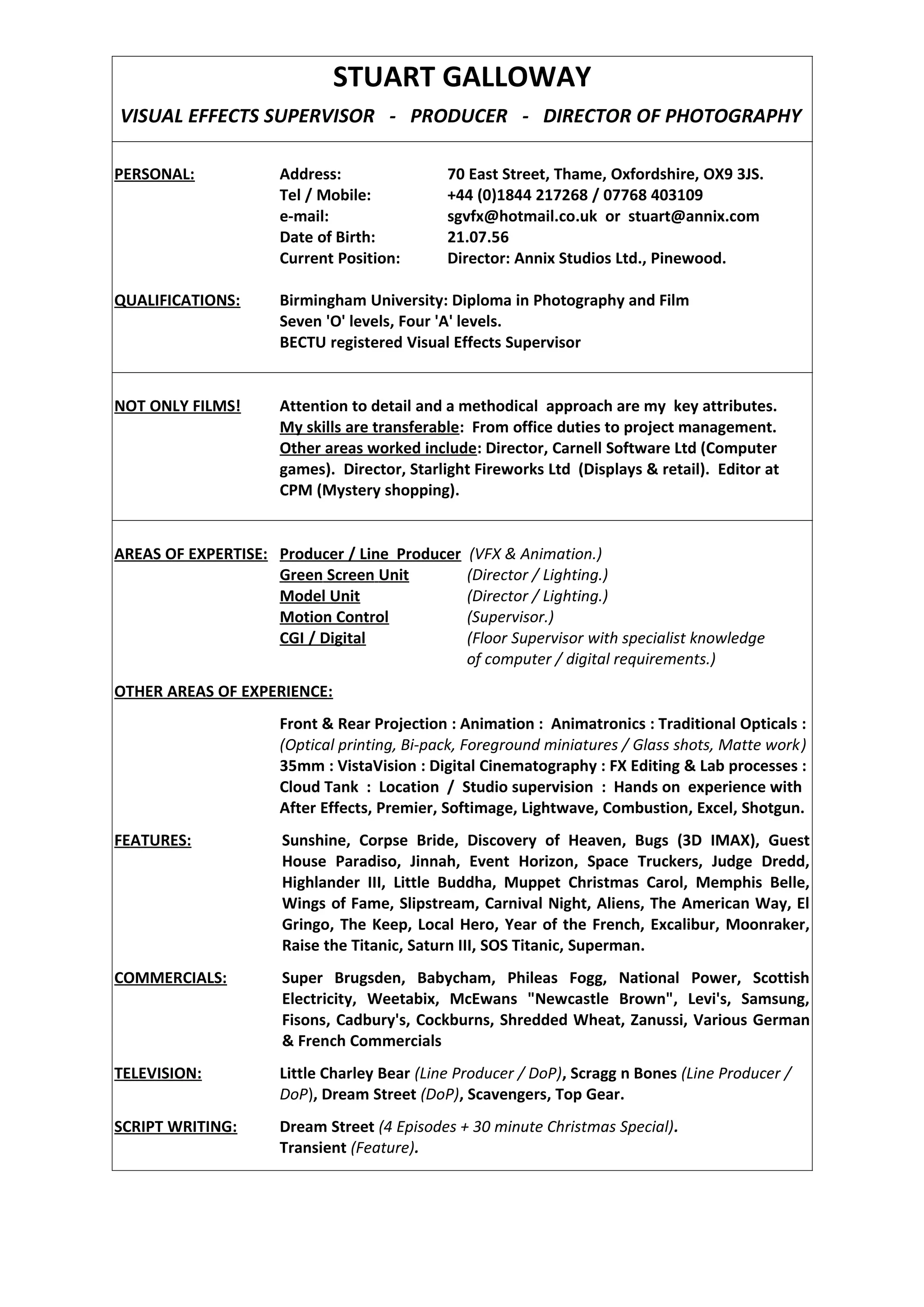 Stuart Galloway CV 2014 02G2 | PDF