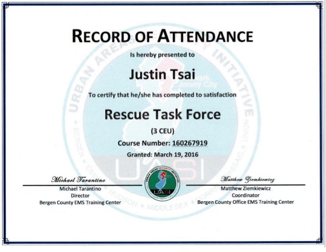 UASI Rescue Task Force Cert