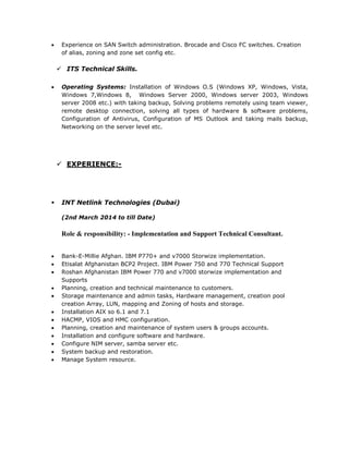 AIX Administator Resume. | PDF