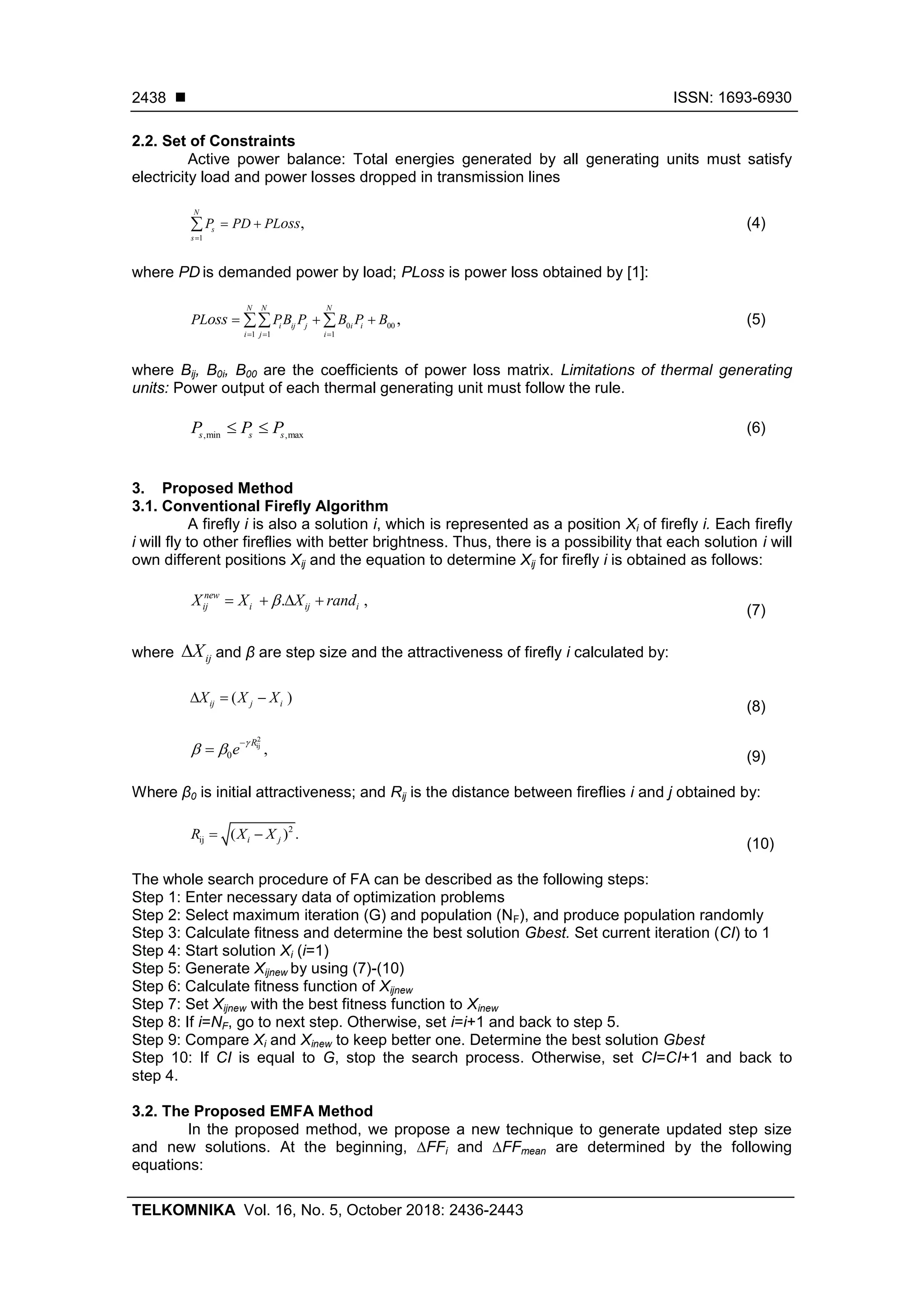 An Effectively Modified Firefly Algorithm for Economic Load Dispatch Problem | PDF