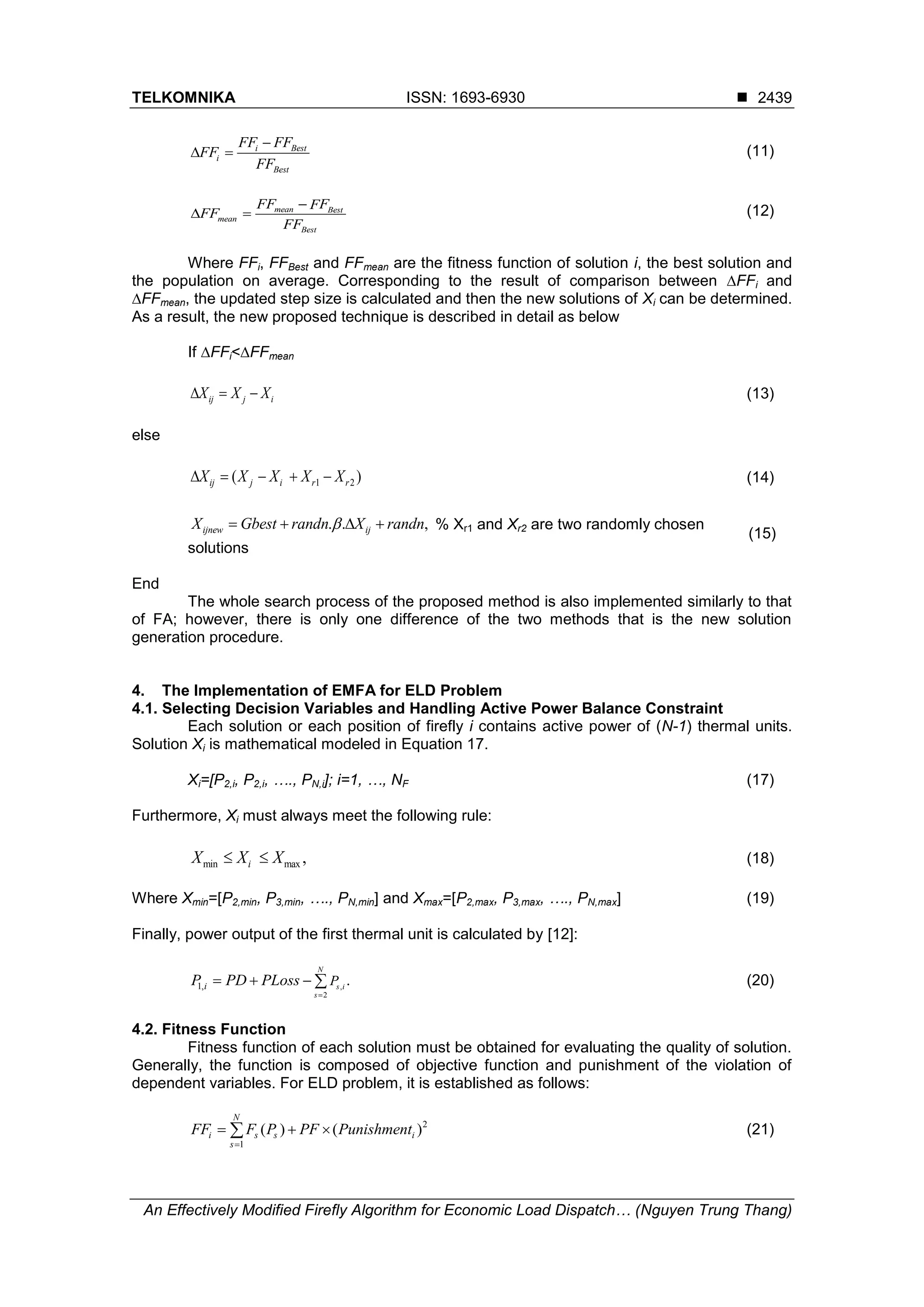 An Effectively Modified Firefly Algorithm for Economic Load Dispatch Problem | PDF