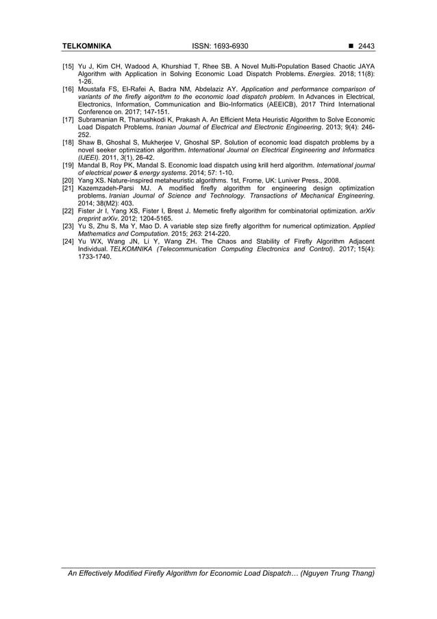An Effectively Modified Firefly Algorithm For Economic Load Dispatch