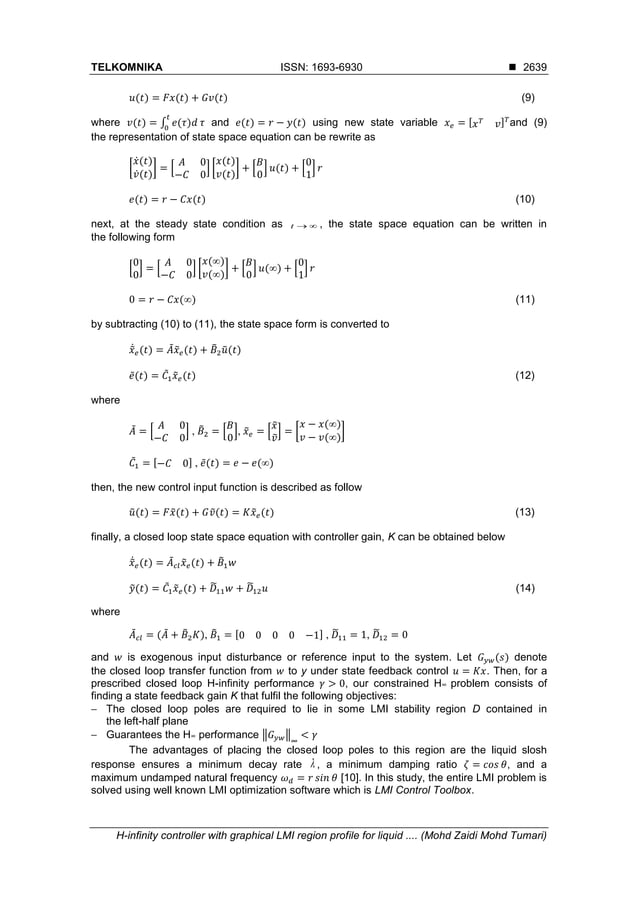 H-infinity controller with graphical LMI region profile for liquid slosh suppression | PDF