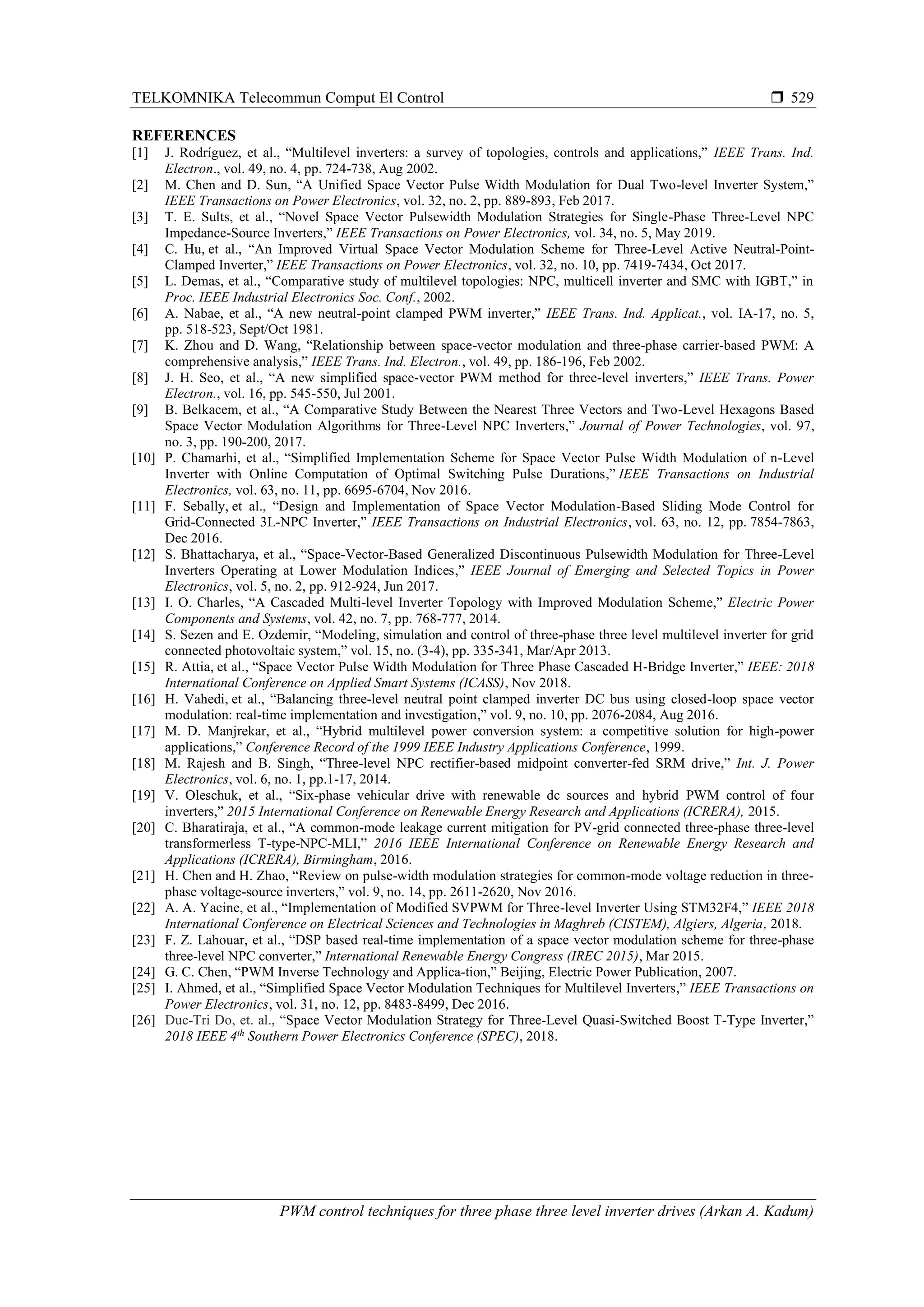 PWM control techniques for three phase three level inverter drives | PDF