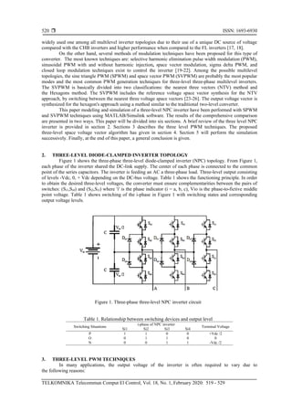 PWM control techniques for three phase three level inverter drives | PDF