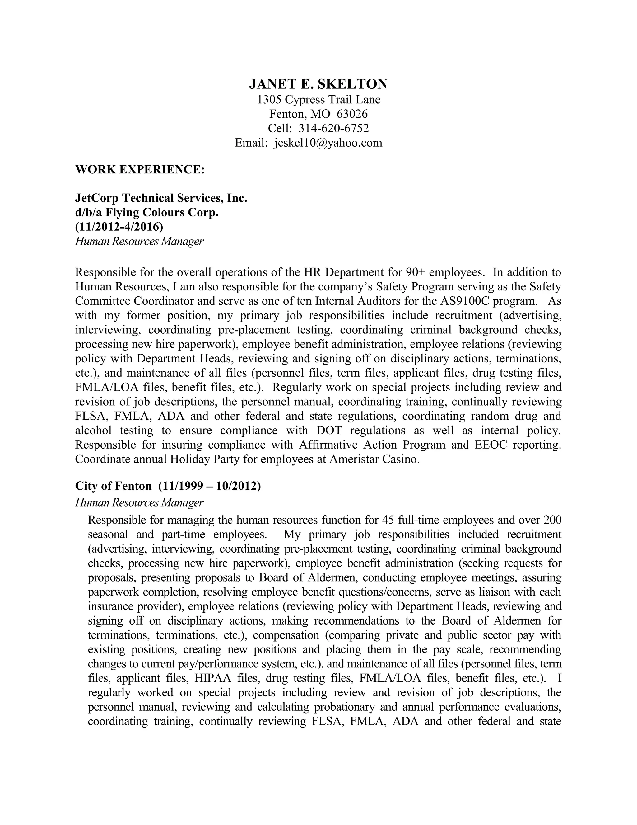 Janet Resume 2016 | PDF