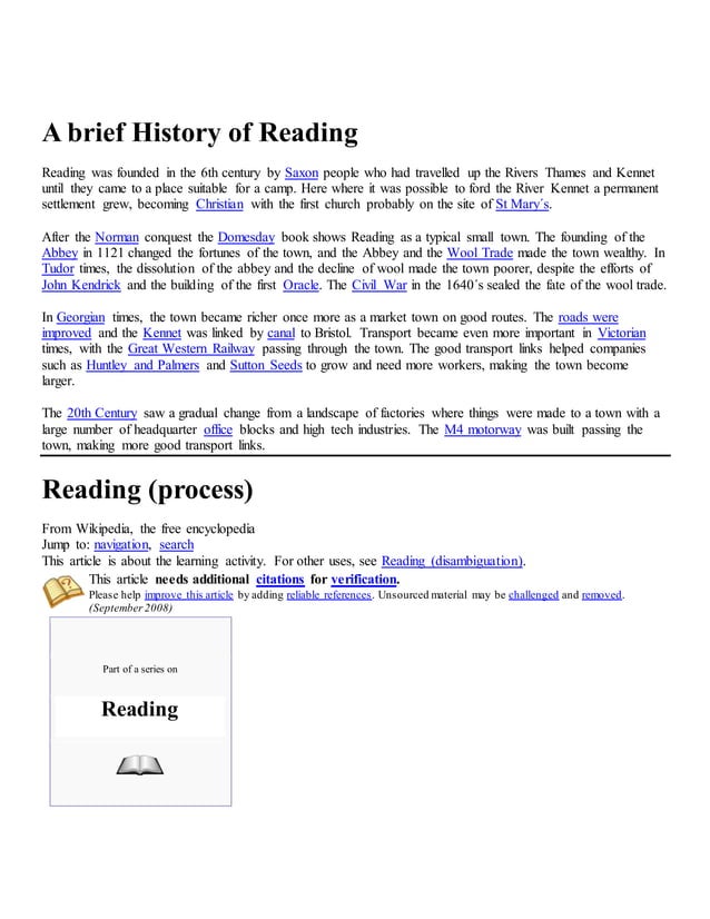 58143805 a-brief-history-of-reading | DOC | Education