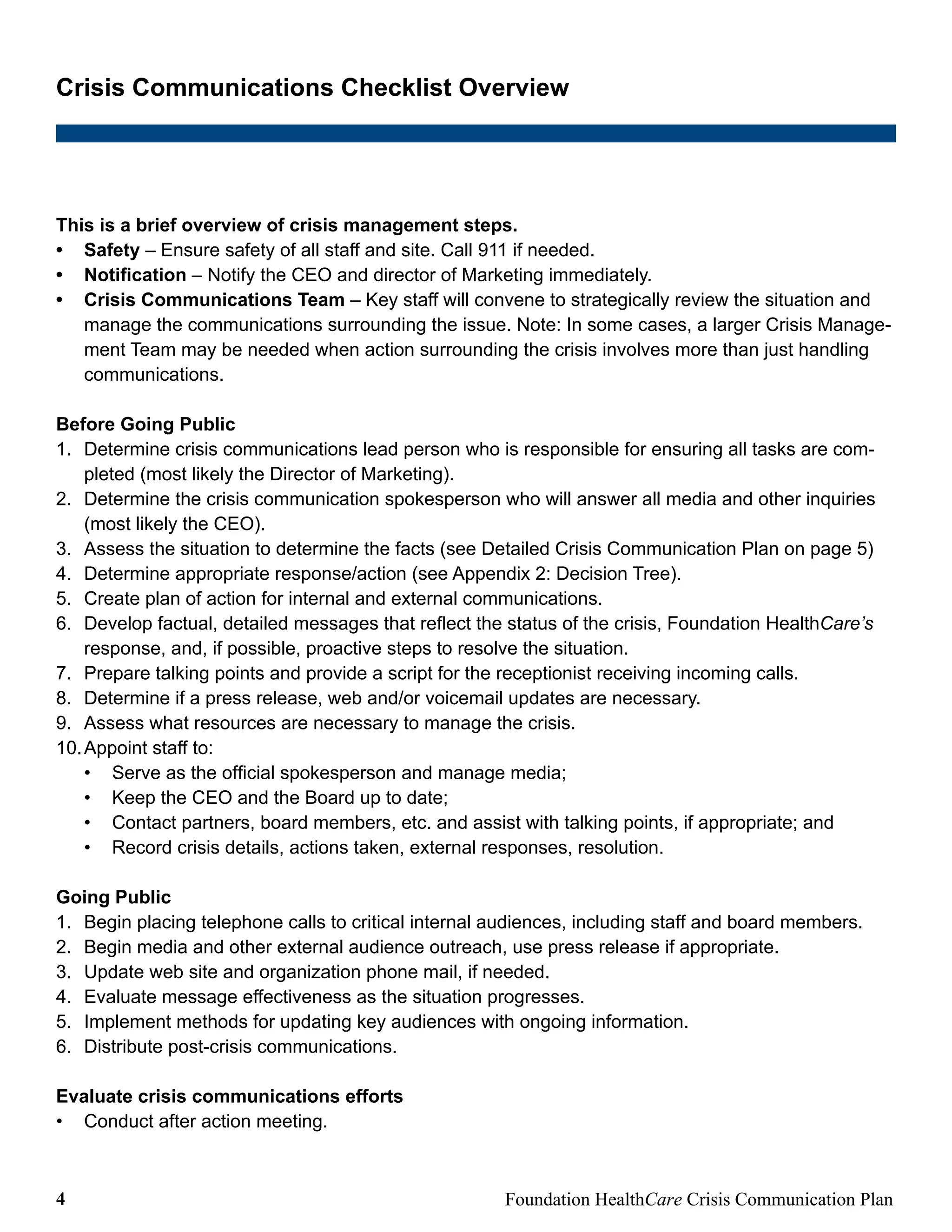 FDNH Crisis Guide | PDF