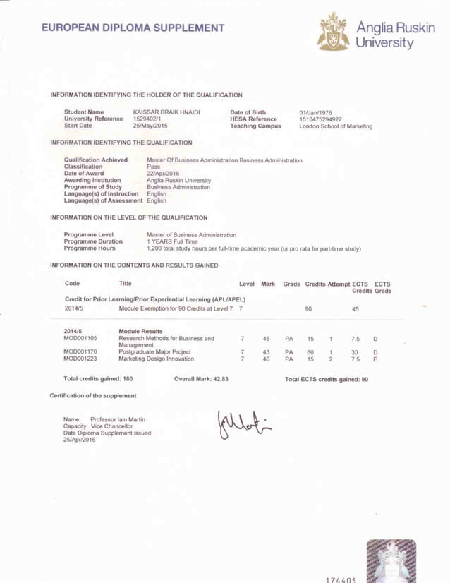Kaissar_ARU certificate & transcript | PDF | Free Download