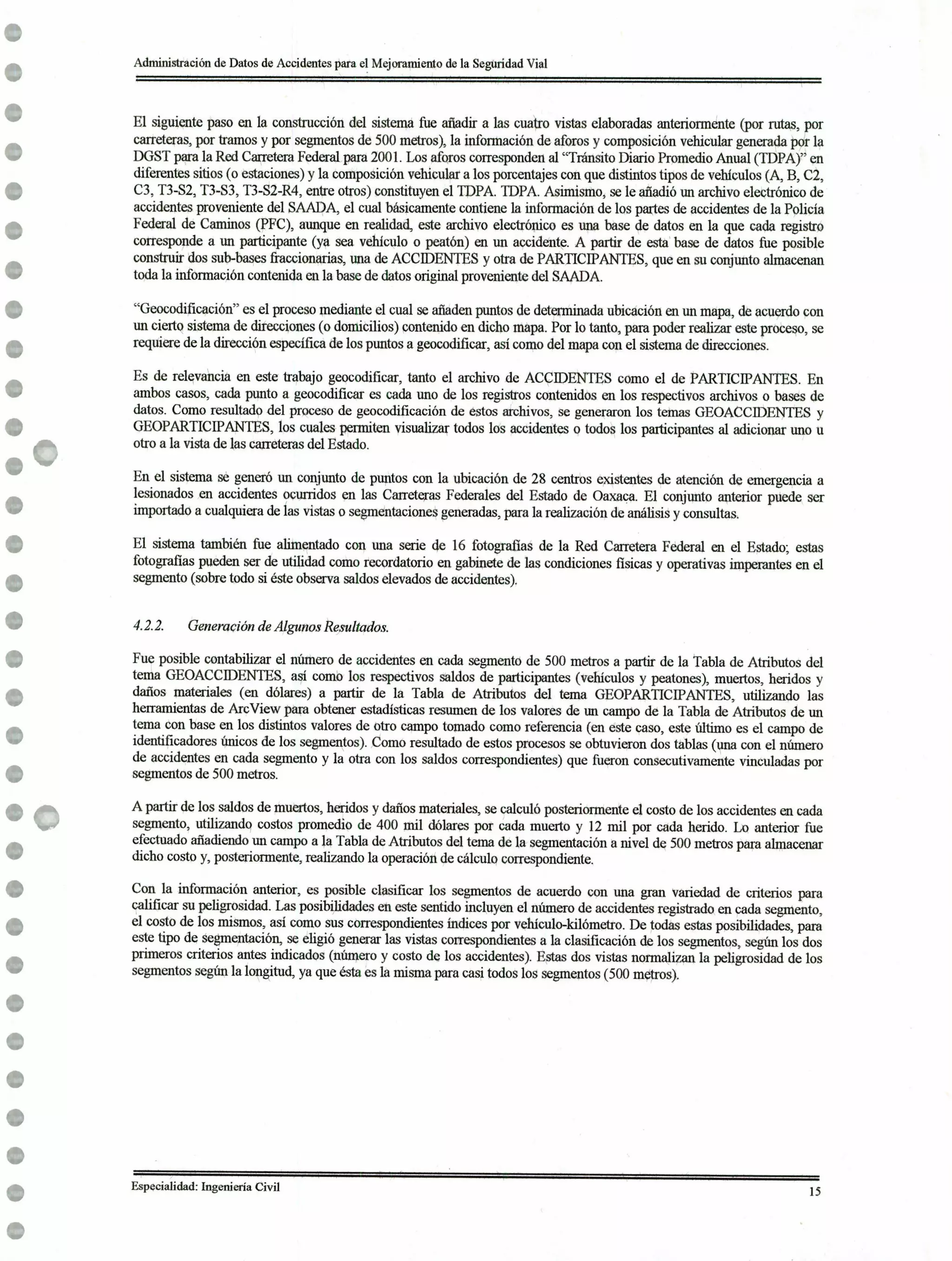 ADMINISTRACIÓN DE DATOS DE ACCIDENTES PARA EL MEJORAMIENTO DE LA ...
