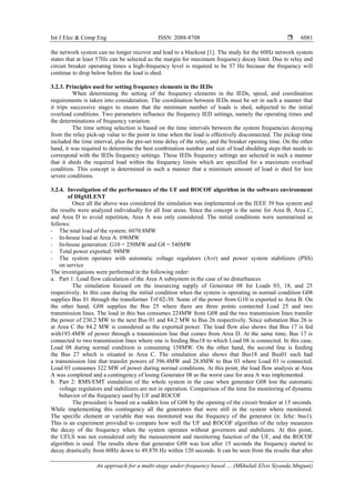 An approach for a multi-stage under-frequency based load shedding scheme for a power system ...